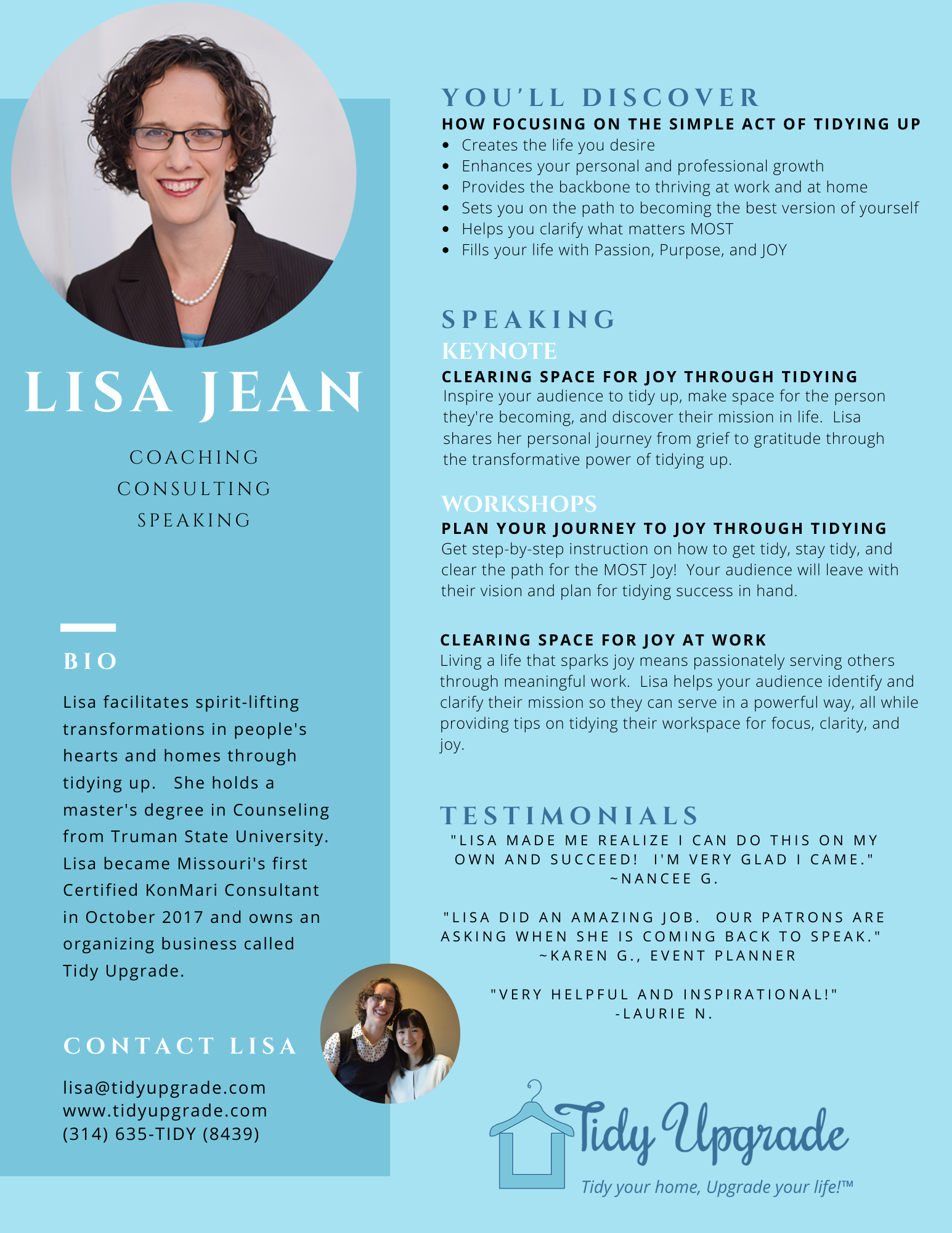 Speaking & Workshops – Tidy Upgrade, LLC